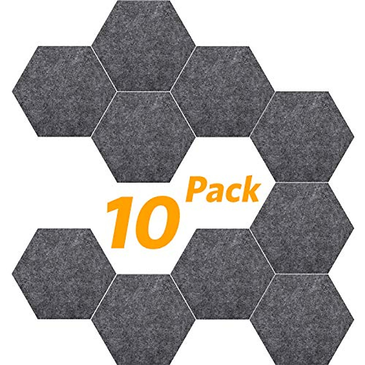 Urbanstrive Eco-Friendly 100% Biodegradable Coasters with Holder, Set of 10, Absorbent Felt Coasters for Drinks Bar Home, 4 Inch (Grey Hexagond)