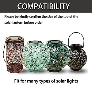 2 Pack Replacement Solar Light Parts Solar Light Replacement Top for Outdoor Hanging Lanterns Top Size 2.76 inches, Bottom Size 2.36inches Compatible Lantern Diameter is 2.36''-2.7''
