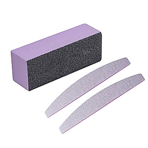 Beaupretty 3pcs Nail Files and Buffer Professional Three-sided Emery Board Buffers Nail Art Care Buffer Block Tools