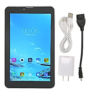 Naroote Tablet PC, 1960x1080 IPS 7 Inch Tablet US Plug 100‑240V 2.4G 5G Dual Band WiFi (Black)