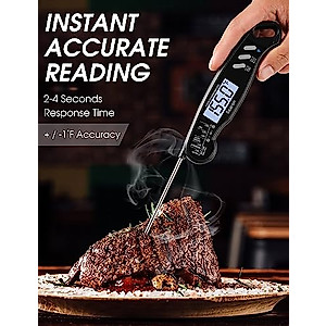 Searon Meat Thermometer,Digital Food Thermometer with Instant Read Out,Backlight and Waterproof,Kitchen Thermometer for BBQ Grilling, Smoker, Baking Turkey