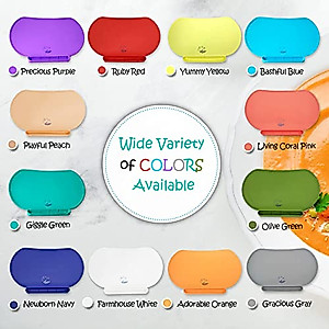 Food Catching Baby Placemat with Non-Slip, Premium Quality, Food Grade Silicone for Max Hygiene, Unique Raised Edge, Spill Proof Accident Tray, Lightweight and Portable, 6 Colors (Bashful Blue)