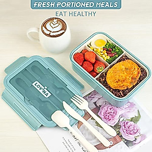 Bento Box Adult Lunch Box, 37OZ Bento box for Adults Kids With Ice Pack 6 Liter Insulated Lunch Bag Set, With Built-in Utensils, Leakproof, Durable, BPA-Free and Food-Safe Materials(Light Blue)