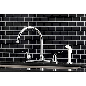 Kingston Brass KB791YL Yosemite 8" Centerset Kitchen Faucet, Polished Chrome