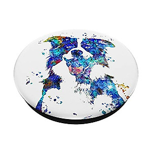 Border Collie watercolor art PopSockets PopGrip: Swappable Grip for Phones & Tablets