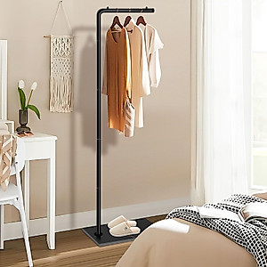 YheenLf Coat Rack Freestanding with Rock Slab Base Coat Stand, Metal Clothes Hanger Stand, Suitable for Clothing Hat Bags, Living Room, Bedroom, Office, 70.08 Inches High, Black, HCT201B