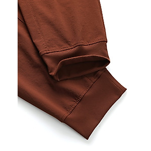 CRZ YOGA Athletic Joggers for Men 29" Lightweight Water Resistant Outdoor Workout Pants with Zip Pockets Dark Brown Large