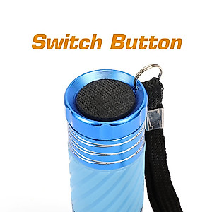 EverBrite 4-Pack Mini LED Aluminum Flashlight Party Favors Colors Assorted for Hurricane Supplies with Handle Glow in Dark