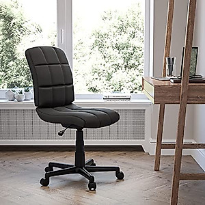 Flash Furniture Clayton Mid-Back Black Quilted Vinyl Swivel Task Office Chair