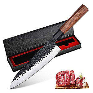 YAIBA 8 Inch Chef Knife Professional Japanese Chef Knife 3 layers 9CR18MOV Clad Steel Japanese Kitchen Knives Gyuto Knife Sushi Knife for Kitchen