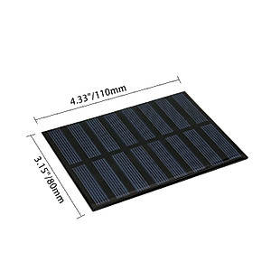 5Pcs Mini Solar Panels for Solar Power, 4V 200mA Mini Solar Panel Kit DIY Electric Toy Photovoltaic Cells Solar Epoxy Cell Charger 4.33"*3.15"(110mm*80mm)