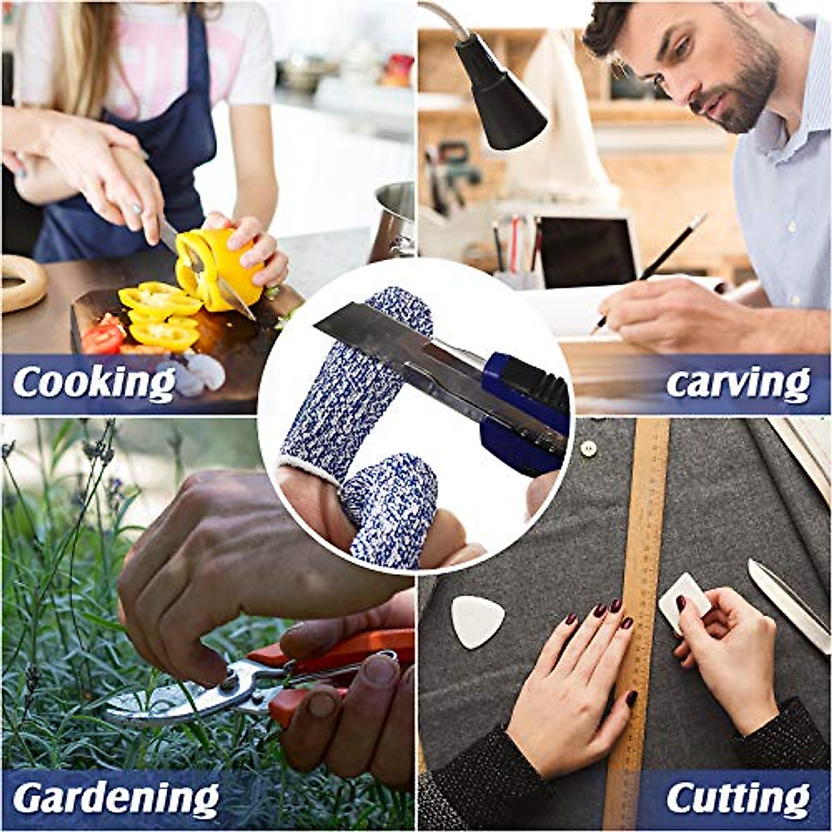 40 Pcs Finger Cots Cut Resistant Protector Anti-Cut Fingertips Finger Sleeve Reusable Finger Covers Thumb Finger Protection Cots for Kitchen Work Sculpture Supplies