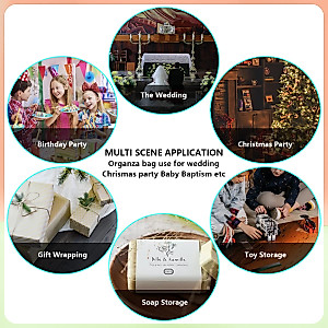 Renashed 100Pcs Moon Stars Sheer Organza Bags with Drawstring 10 Colors, Wedding Favor Bags Jewelry Gift Bags for Wedding Party Valentine's Day, Festival Organza Bags (5 * 7inch/ 13 * 18cm)