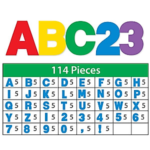 ArtSkills Jumbo 4" Sticky Primary Color Poster Letters and Numbers, 190 Pieces