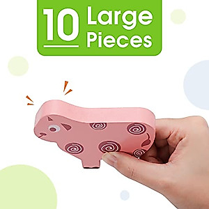 Montessori Toys for 2 3 4 Year Old, 10pcs Wooden Animal Blocks Sorting & Stacking Toys for 2-4 Year Old Toddlers Girl Boy Gifts, Kids Preschool Educational Toys Fine Motor Skills Learning Games