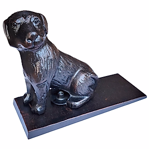 LuLu Decor, Cast Iron Dog Door Stopper, Doorstops Weight 6 Lbs (Black)