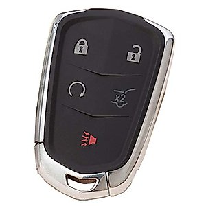 5 Buttons Replacement Keyless Entry Remote Key Fob Case Shell Cover Fit for Cadillac ATS CTS SRX XTS HYQ2AB, HYQ2EB Smart Car Key Housing