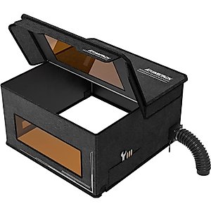 ATOMSTACK FB2 Laser Engraver Enclosure 30" X 29" X 17" with Exhaust Vent & Pipe, Fireproof Dustproof Foldable Protective Cover Odor Noise Reduction Eye Protection Compatible for Most Engraver Machines