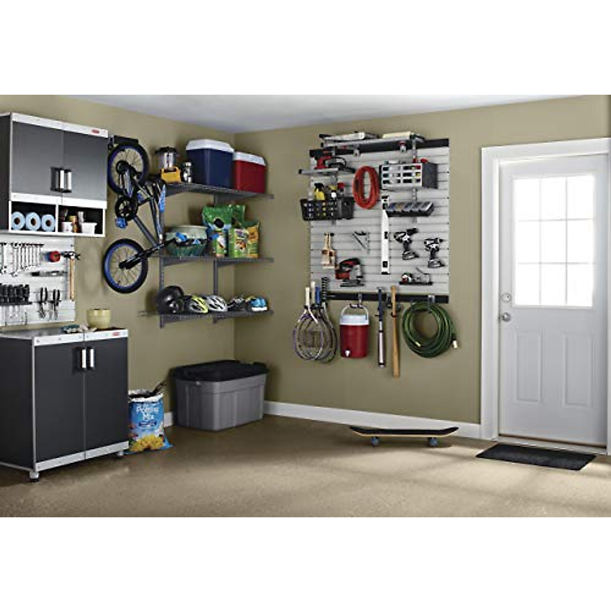 Rubbermaid FastTrack Rail Access Bin, Garage Organization Bin for Sports Equipment, Gardening Supplies and Household Item Storage