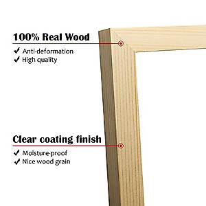 KINLINK 8.5x11 Picture Frames Natural Wood Diploma Frames with Acrylic Plexiglass for Pictures, Certificate Degree Document Frame Tabletop and Wall Mounting Display, Set of 4