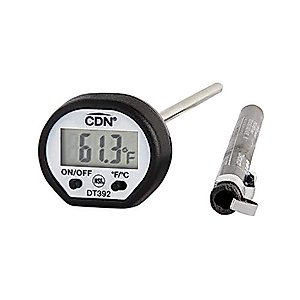 CDN ProAccurate® Digital Thermometer with Protective Sheath, 5" Stem with Thin Tip Probe, White Display (DT392)