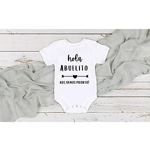 Hola Abuelito Baby Pregnancy Announcement White 0-3 Months