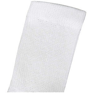 Hanes Boys Socks, Double Tough Cushioned Crew 12-pair Packs Athletic-socks, White/Grey Bottom, Large US