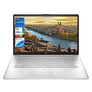 HP Laptop, 17.3” HD+ Touchscreen Display, Intel Core i7-1255U Processor, 16GB RAM, 1TB PCIe SSD, Backlit Keyboard, Fingerprint Reader, Wi-Fi, Windows 11 Home, Silver