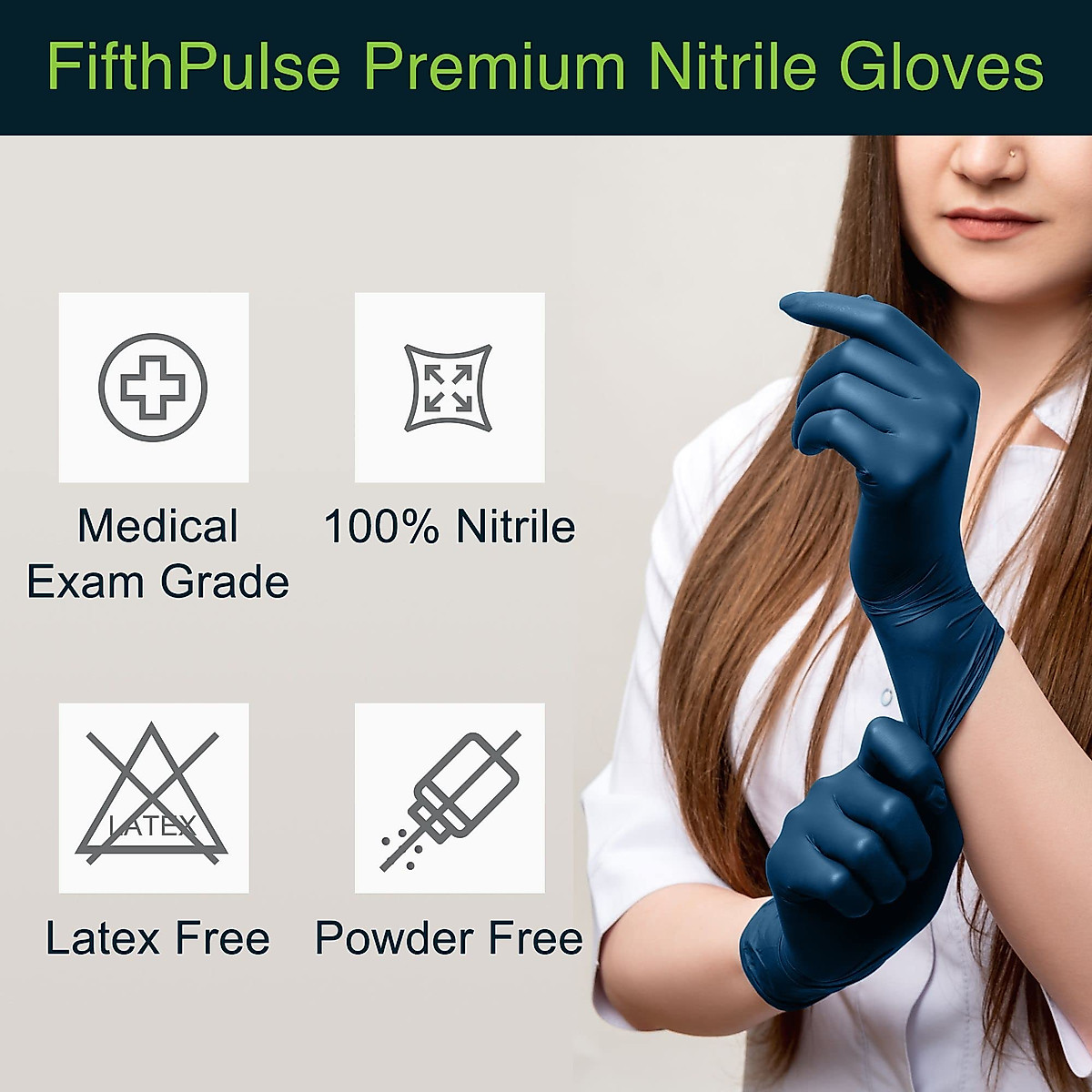 Navy Nitrile Medical Gloves X Small, 200 Count - Surgical Grade Latex Free Disposable Gloves X Small Rubber Gloves (Guantes Desechables)