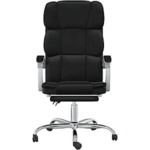Reclining Office Chair,with Rolling Wheels with Adjustable seat Height Suitable for Office, Home, Study Space, Conference Room or Play Facility Black Faux Leather
