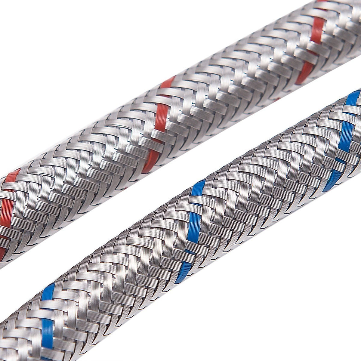 GGStudy 32-Inch Faucet Connector Braided Stainless Steel Supply Hose 3/8-Inch Female Compression Thread x M10 Male Connector One Pair