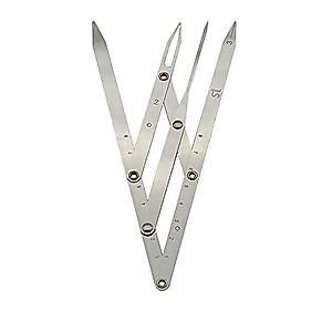 Golden Mean Calipers Stainless Steel Thrush Eyebrow Microblading Ruler Eyebrow Permanent Measure Symmetrical Tool Three-point Positioning Balance Ruler for Makeup Ratio Measure Fibonacci Gauge Tool