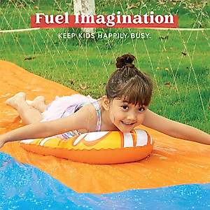 JOYIN 22.5ft Water Slides and 2 Bodyboards, Lawn Water Slide Summer Slip Waterslides Water Toy with Build in Sprinkler for Backyard Outdoor Water Fun for Kids