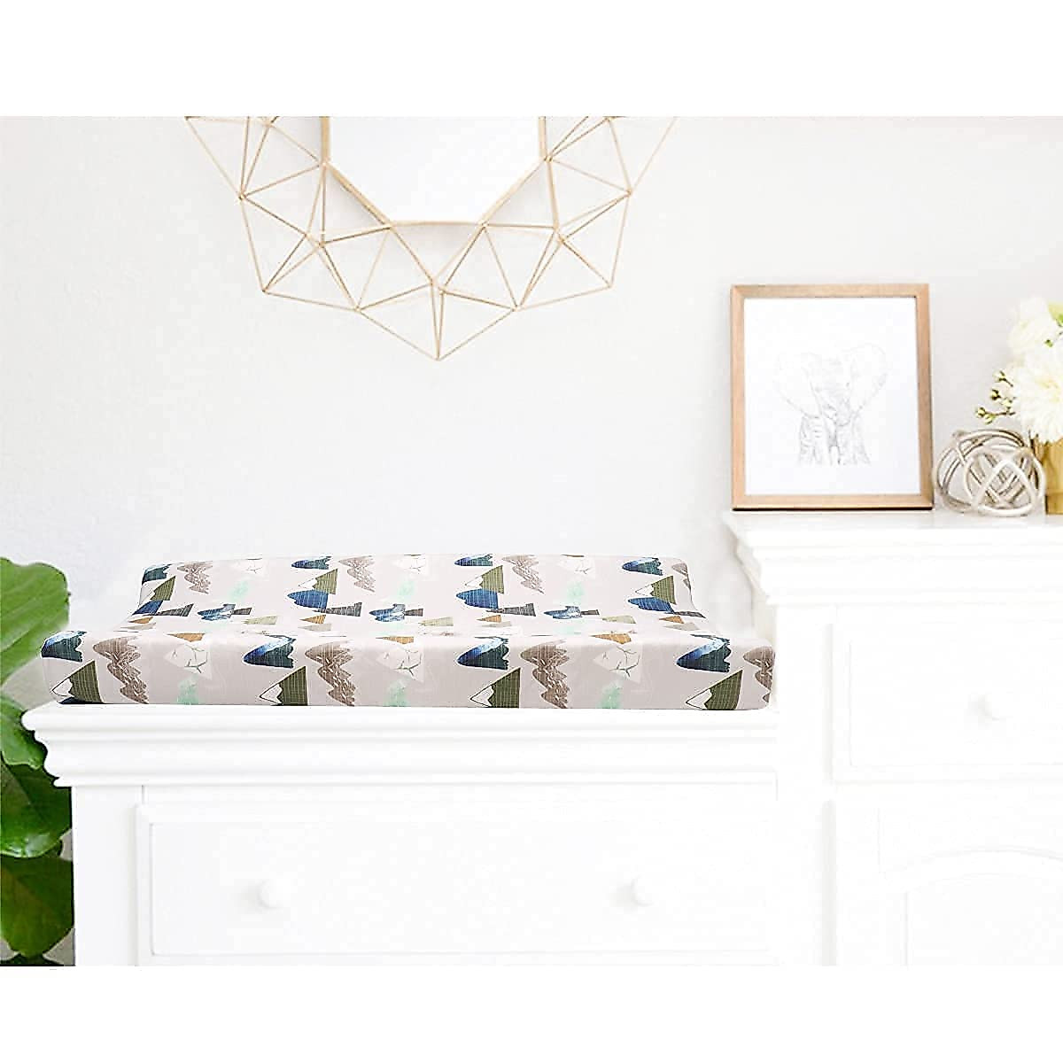 Boy Crib Sheet and Changing Pad Cover, Mountain Nursery Bedding, Mountain Sheets for Baby Toddler Mattress