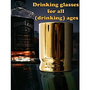 Caliber Gourmet 50 Caliber Shot Glasses - Set of 2, Gold