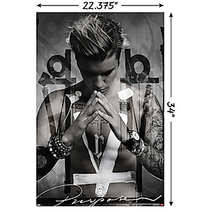 Trends International Justin Bieber - Purpose Wall Poster, 34L x 22.4W, Poster & Clip Bundle