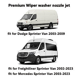 47191 Premium Adjustable Wiper Washer Nozzle Kit Fit for Dodge/Freightliner/Mercedes/Winnebago Sprinter Van Front Windshield Washer Jet | Direct Replacement | Easy to Install | 2 Pack, Ref 68017440AA