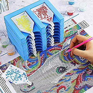 Kisty 16 Slots Diamond Painting Tray Organizer Diamond Painting Accessories Tray Diamond Painting Tools Kits Organizer Blue