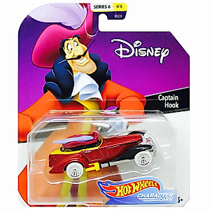 Disney Hot Wheels Character Cars Set - Bundle with 3 Hot Wheels Toy Cars Featuring Captain Hook, Wreck-It Ralph, and Jack Jack Plus Jake and The Neverland Pirates Stickers (Hot Wheels Toys)