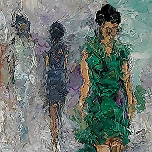 SOLD - Distinct Emotions, People In the City By Internationally Renowned Artist Andre Dluhos