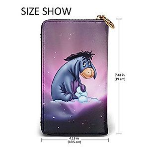 Eeyore Womens Large Capacity Luxury Wax Genuine Leather Portable Wallet Clutch Organizer