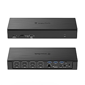WAVLINK Enterprise-Level Universal Docking Station,20-in-1 USB-C Quad 4K Dual 5K@60Hz Display Dock with 100W Charging,4xDisplayPort(1.2),4xHDMI(2.0),2.5G Ethernet,USB 3.1/3.0-A,USB-C(PD30W)