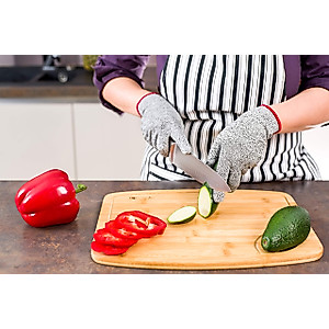 HereToGear Cut Resistant Gloves - 2 PAIRS Medium - Food Grade, Level 5 Protection - Used for Kitchen Work, Wood Carving or Sanding