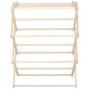 Pennsylvania Woodworks Premium American Maple Clothes Drying Rack - Handcrafted in Pennsylvania - Solid Wood Construction, Collapsible, Eco-Friendly Laundry Solution (Medium)