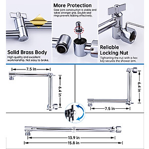 G-Promise All Metal 12 Inch Rainfall Shower Head with Handheld Spray Combo| 3 Settings Diverter|Adjustable Extension Arm with Lock Joints |71 Inches Stainless Steel Hose (Chrome)