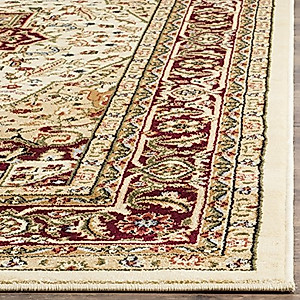 SAFAVIEH Lyndhurst Collection 8' Square Ivory/Red LNH330A Traditional Oriental Non-Shedding Living Room Bedroom Dining Home Office Area Rug