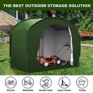 Bike Storage Tent Portable Shed Cover for Bikes, Lawn Mower, Garden Tools, Waterproof Outdoor Backyard Storage Tent Shelter
