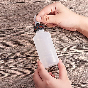 BENECREAT 12 Pack 4 Ounce Plastic Squeeze Dispensing Bottles with Black Twist Cap and Measurement, Open/Close Nozzle - Good for Crafts, Art, Glue, Multi Purpose