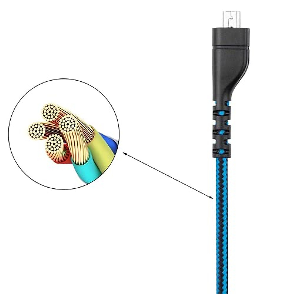 Arctic 7 Audio Cable, Nylon Braided Replacement Cable Extension Cord Compatible with SteelSeries Arctis 3, Arctis 5, Arctis Pro Wireless, Arctis Pro Gaming Headsets with 3.5mm Headphone Splitter