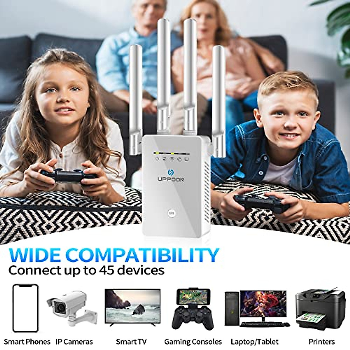 WiFi Extender, Wi Fi Extenders Signal Booster for Home Cover up to 8000 ...